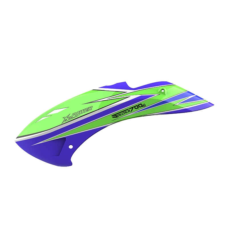 XL70V2NC01 - 700V2 Nitro Green / Blue Canopy - XLPower RC SA