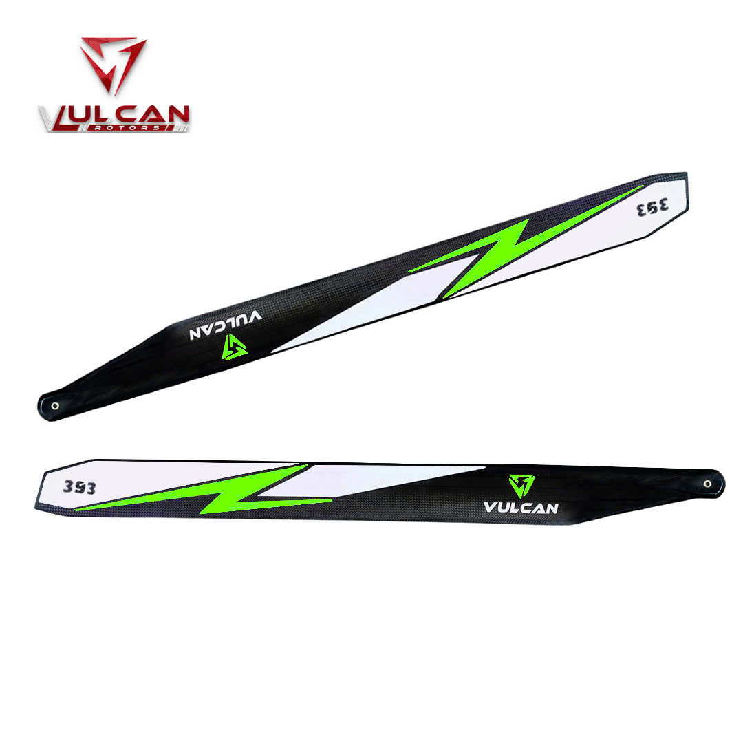 VMB-393G - VULCAN ROTORS Precision Main Rotor Blades 393mm (GREEN ...